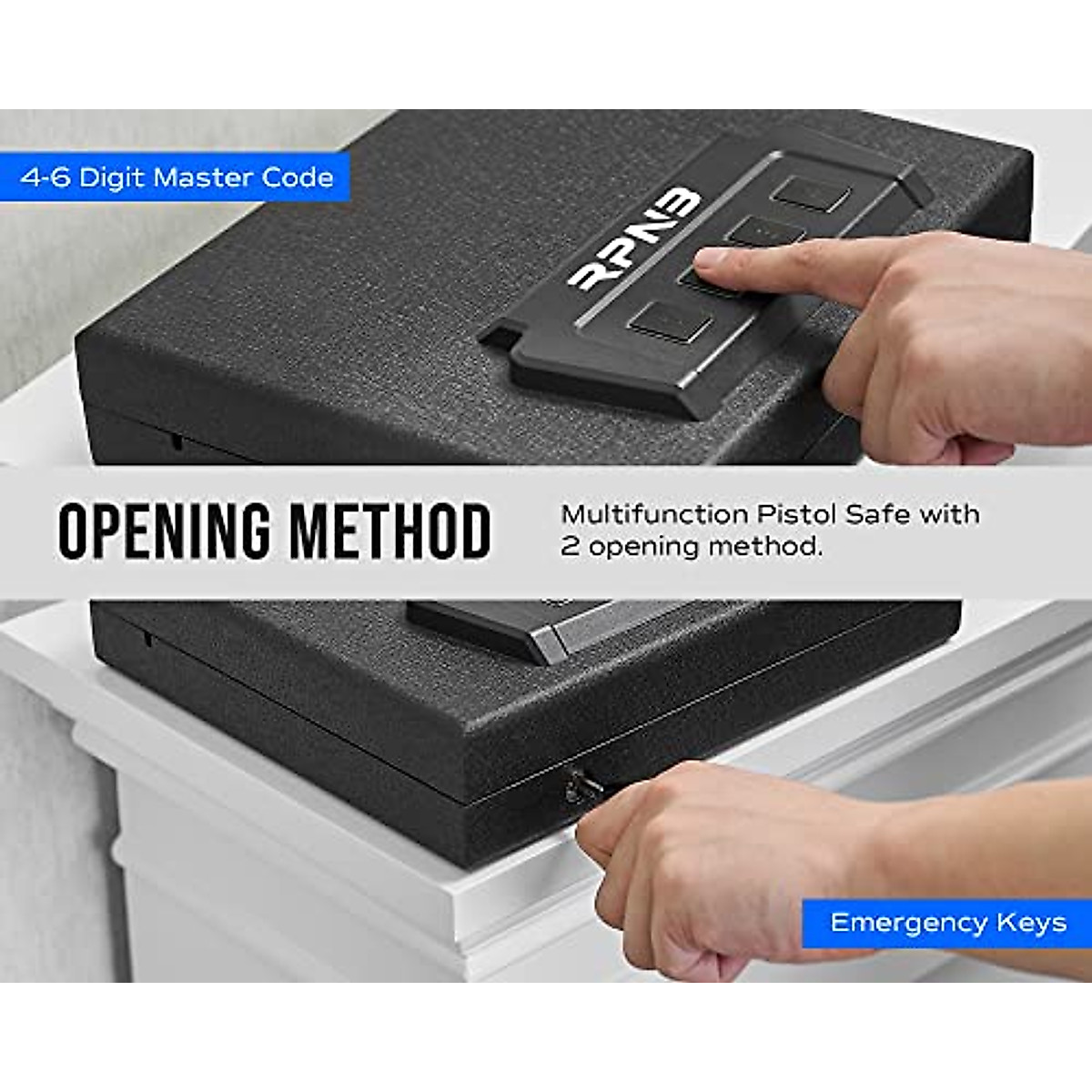 RPNB Portable Security Safe, Quick-Access Dual Firearm Safety Device with Quick Reliable Keypad Access