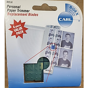 CARL BRANDS Carl Personal Paper Trimmer Replacement Blades 4/Pkg-Straight; For Rbt12 & Rbt12n