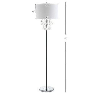 JONATHAN Y JYL2034A Abigail 61" Crystal/Metal LED Floor Lamp Contemporary,Transitional,Traditional,Glam for Bedrooms, Living Room, Office, Reading, Clear/Chrome