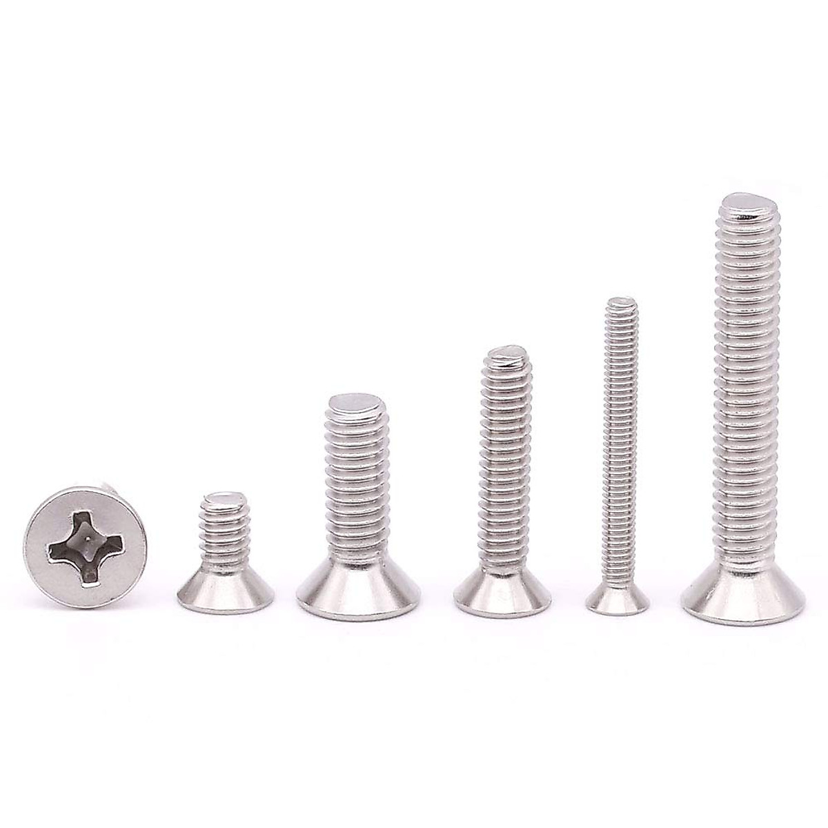 1/4-20 x 1 (30 Pack) Phillips Flat Head Machine Screws, Stainless Steel 304 (18-8), UNC Coarse Thread, Countersunk Head Machine Screws, Phillips Drive #3