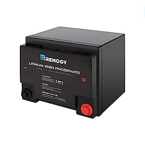 Renogy Lifepo4 Lithium-Iron Phosphate Battery 12 Volt 50AH Built-in BMS LFP Deep Cycle Battery for RV, Solar, Marine, and Off-Grid Applications