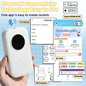 Phomemo Label Maker Machine with Tape, D30 Bluetooth Thermal Mini Label Printer for Organizing Storage, Office Supplies,Barcode,Mailing,Home Storage,Small Portable Sticker Maker, White