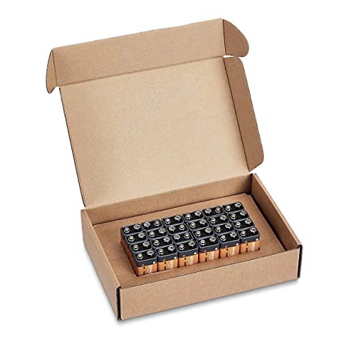 Amazon Basics 24 Units Pack 9 Volt Performance All-Purpose Alkaline Batteries, 5-Year Shelf Life, Easy to Open Value Package