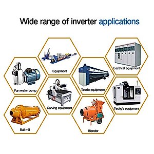 RATTMMOTOR Variable Frequency Drive 2.2KW 220V VFD Drive Inverter Frequency Converter Single Phase Input, 3 Phase Output for VFD Water-cooled Air-cooled Spindle Motor Speed Control+VFD Extension Cable