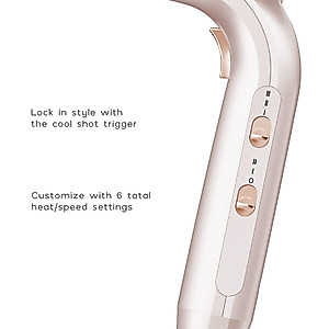 INFINITIPRO BY CONAIR SmoothWrap Hair Dryer with Diffuser | Blow Dryer for Less Frizz, More Volume and Body | With Advanced Plasma and Ceramic Technology | Pink Champagne