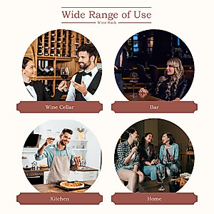 ZENY Large 96 Bottles Wood Wine Rack Stackable Storage Across up to 8 Rows Solid Wooden Display Shelves Rack Organizer