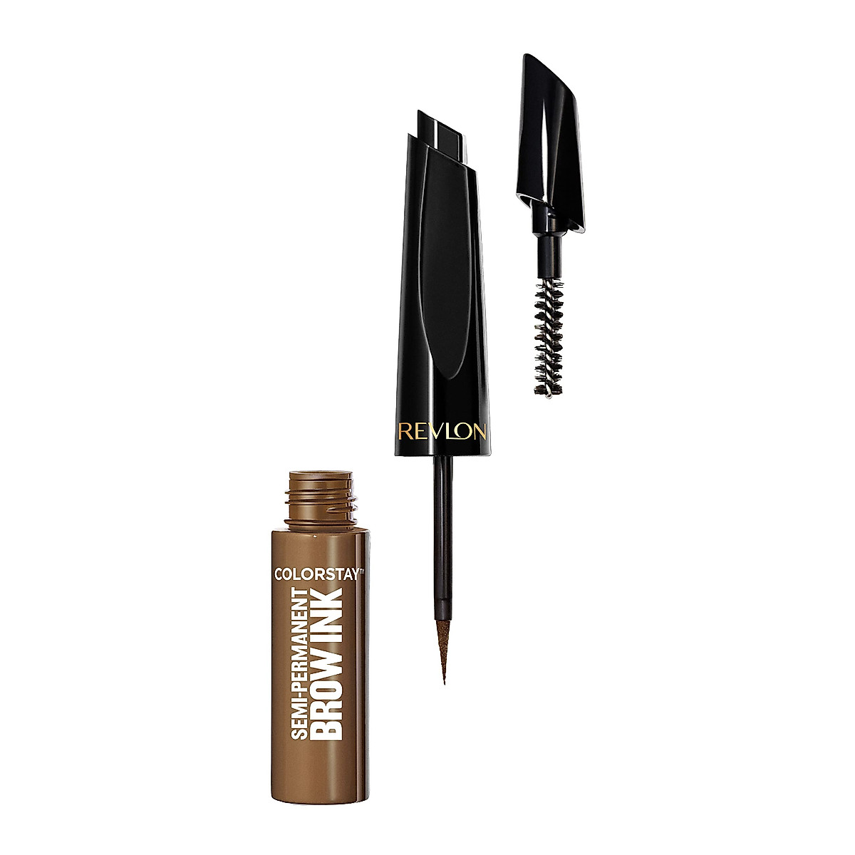 Revlon ColorStay 5-in-1 Semi-Permanent Brow Ink with Spoolie Brush, Waterproof, Transfer-proof, Smudge-proof, Easy to Remove Eyebrow Makeup, 352 Soft Brown Ink, 0.09 fl oz.