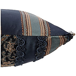 Five Queens Court Palmer Boudoir Decorative Throw Pillow, Teal, 21X15