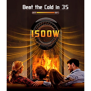 WAPEMORK Space Heater for Personal Use, Portable Indoor Electric Heaters, Small Bladeless Heater Fan with Adjustable Comfort Control Thermostat, Safe and Quiet for Bathroom Office Desk Baby Room (Black)