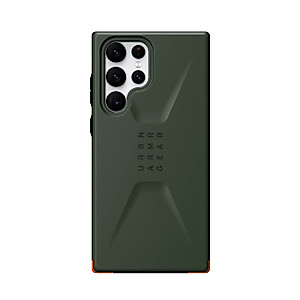 URBAN ARMOR GEAR UAG Designed for Samsung Galaxy S22 Ultra Case Green Olive Sleek Ultra-Thin Shock-Absorbent Civilian Protective Cover, [6.8 inch Screen]