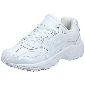 Fila womens Memory Workshift-w cross trainer shoes, White/White/White, 8.5 Wide US