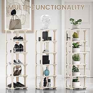 DomiZen 10 Tier Shoe Rack for Closet, Vertical Free Standing Shoe Organizer for Entryway, Stackable Shoe Storage Organizer for Women Kids