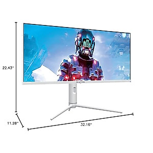 Sceptre IPS 34" White UltraWide Monitor 3440 x 1440p HDR400 1ms up to 144Hz 95% DCI-P3 PIP PBP DisplayPort HDMI USB-C Height Adjustable (E345B-QUN168W)