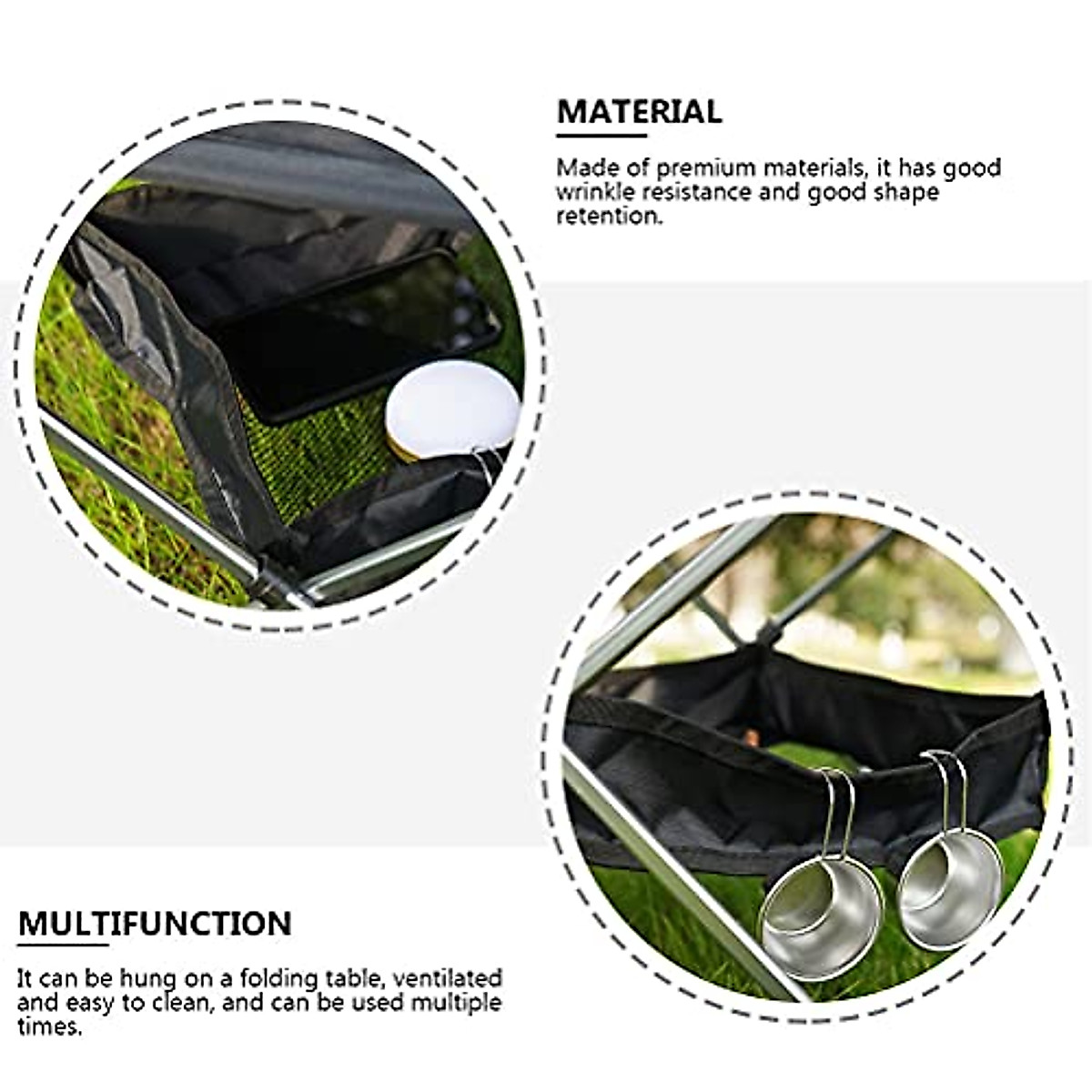 BESPORTBLE 2Pcs Outdoor Storage Bags Table Organizing Mesh Bags Storage Containers Camping Accessories
