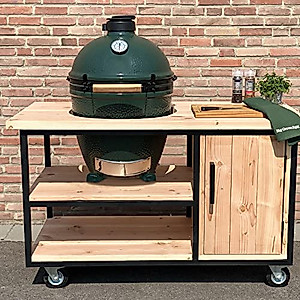 OLIGAI BBQ Ceramic Grill Feet Shoes for Big Green Egg,Use for Raise The Kamado Joe Accessories,Primo Charcoal Grill,Green Ceramic Feet Accessories to Place The Grill on Garden or Outdoor(Set of 4)