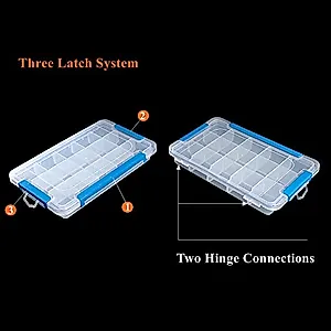 BangQiao 2 Pack Adjustable Plastic Divider Storage Box Container for Bead, Button, Small Parts, 15 Grids, Clear