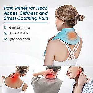 Microwave Heating pad for Neck Pain Relief, Lavender Microwavable Neck Wrap Moist Heat, Hand-Free Heated Neck Wrap for Cold & Warm Compress for Aches Sore Muscles, Tension, and Stress