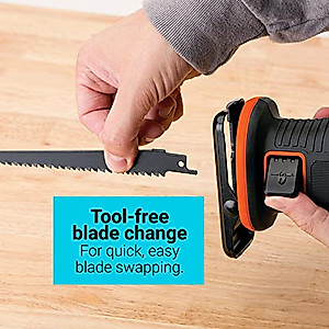BLACK+DECKER 20V MAX* POWERCONNECT 7/8 in. Cordless Reciprocating Saw (BDCR20B)