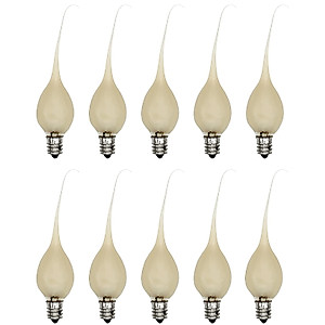 Creative Hobbies Pearlized Silicone Dipped Electric Candle Lamp Chandelier Light Bulbs, Glow Gold When Lit, 5 Watt, Individually Boxed | 10 Pack