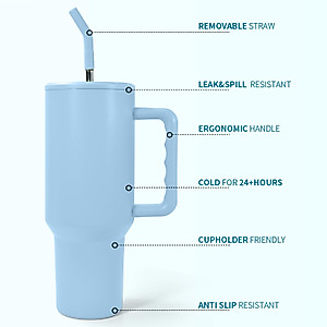 sweet grain 40 oz Sublimation Tumbler with Handle 20 Pack Sublimation Tumblers Blanks Bulk Leak-proof Lid and Straw Insulated Stainless Steel Travel Mug Keeps Cold for 34 Hours (White)