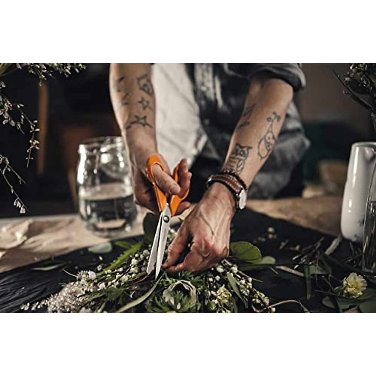 Fiskars 1000815 General Purpose Scissors, Total Length: 21 cm, Quality Steel/Synthetic Material, Classic, one, Orange