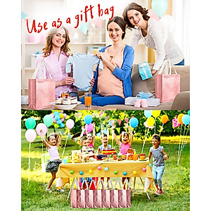 Eccliy 80 Pieces Gift Bags Set Glossy Reusable Tote Bags with Handles Grocery Bags for Wedding, Bachelorette Party, Christmas (Rose Gold,Medium)