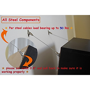 Global Furniture Anti-Tip Straps - Steel Cables Furniture Anchor Kit for Baby Safety (Mounting Hardware Included) Pack of 4