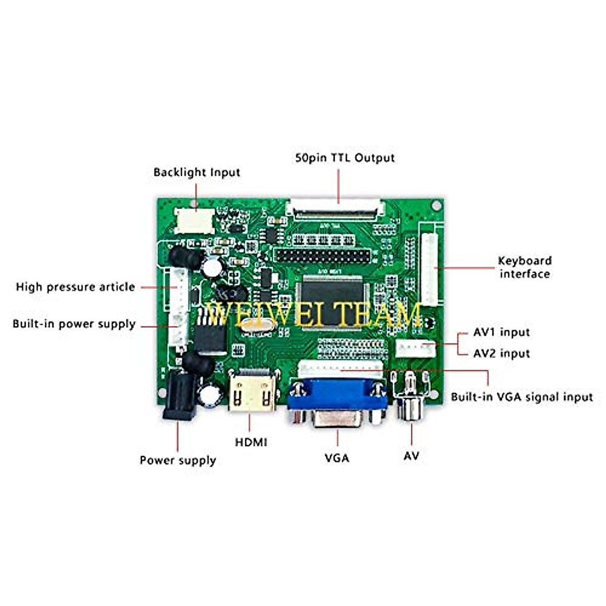 Lysee Mobile Phone Parts - 12.1 inch TFT LCD Display Module G121SN01 V3 Industrial Machines LVDS to HDMI Controller Board 20 pin Connector 800X600