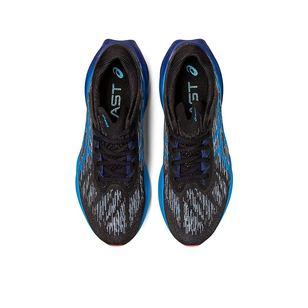 ASICS Men's NOVABLAST 3 Running Shoes, 12, BLACK/ISLAND BLUE