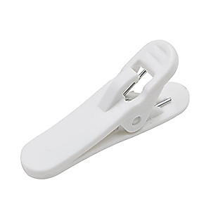 ALXCD Clips for Earphone Headphone, 360 Degree Rotate Earphone Mount Cable Clothing Clip, 2 Sizes 16 Pcs Clips for Most Monster, Sony, Sennheiser and Plantronics Headset, Pack of 16 (Black/White)