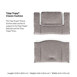 Stokke Tripp Trapp Classic Cushion, Icon Grey - Pair with Tripp Trapp Chair & High Chair for Support and Comfort - Machine Washable - Fits All Tripp Trapp Chairs
