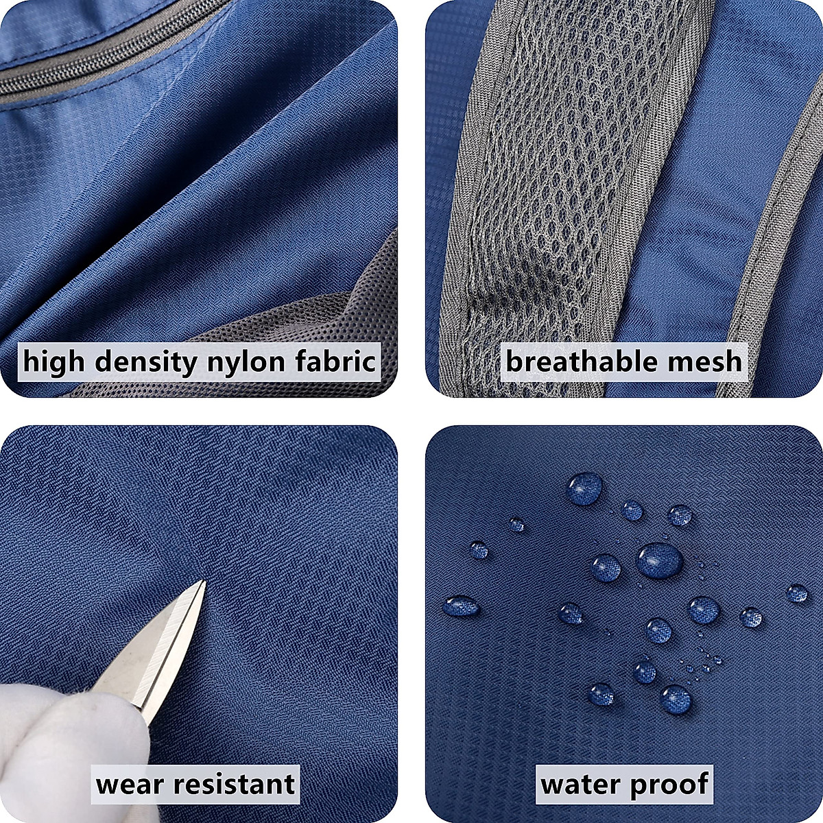 Unisex foldable backpack portable backpack hiking travel backpack wear-resistant waterproof backpack outdoor sports backpack(grey)