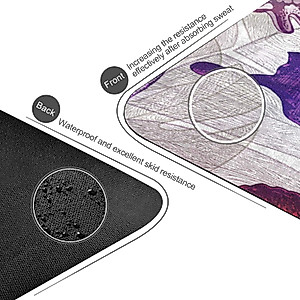 OTVEE Flying Butterflies Yoga Mat for Women Non Slip Ultra Thin 1 MM Travel Yoga Mat with Carrying Bag Suede Fitness Exercise Mat for Yoga Pilates Workout Routines Camping