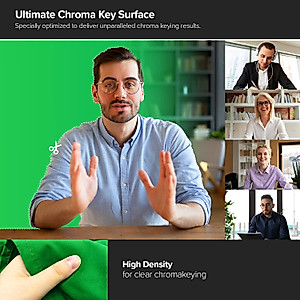 LimoStudio 9 x 15 feet / 108 x 180 inch Green Chromakey Photo Backdrop Screen Background, Premium A+ Grade High 150GSM Density Thicker Than Standard for Professionals with 3 Spring Clamps, AGG1777