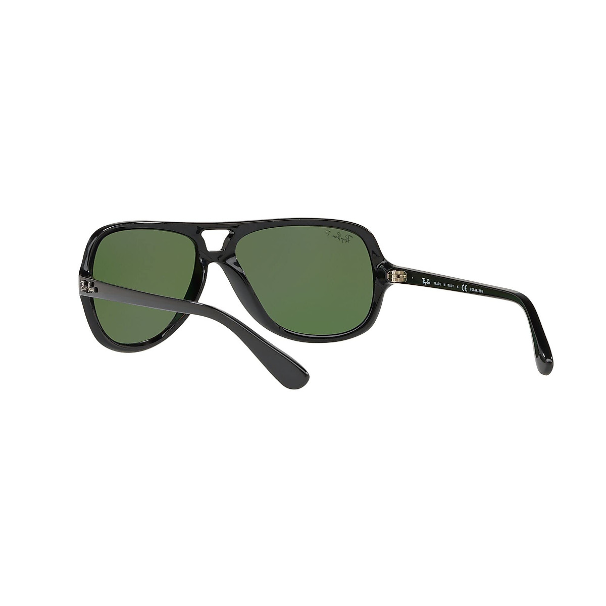 Ray-Ban RB4162 Aviator Sunglasses, Black/Polarized Green, 59 mm