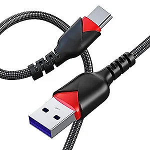 USB Type C Cable 6ft, 2 Pack Nylon Braided 3A Fast Charger Cord 6 Foot, Durable USB A to Type C Data Sync & Charging Cord for Samsung Galaxy Note 9 S9 S8 Plus Note 8, LG V30 G6 G5, Pixel, Google Pixel