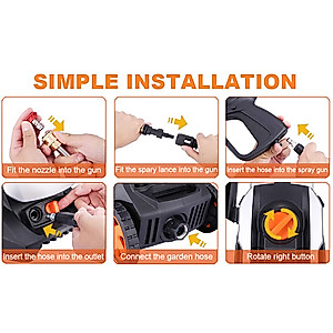 mrliance Electric Pressure Washer 1600W 1.9GPM High Pressure Power Washer Car Washer with Hose Reel, 4 Adjustable Nozzles, Soap Bottle (Sliver)