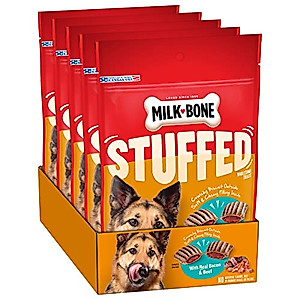 Milk-Bone Stuffed Dog Biscuits with Real Bacon & Beef, 10 Ounce (Pack of 5)