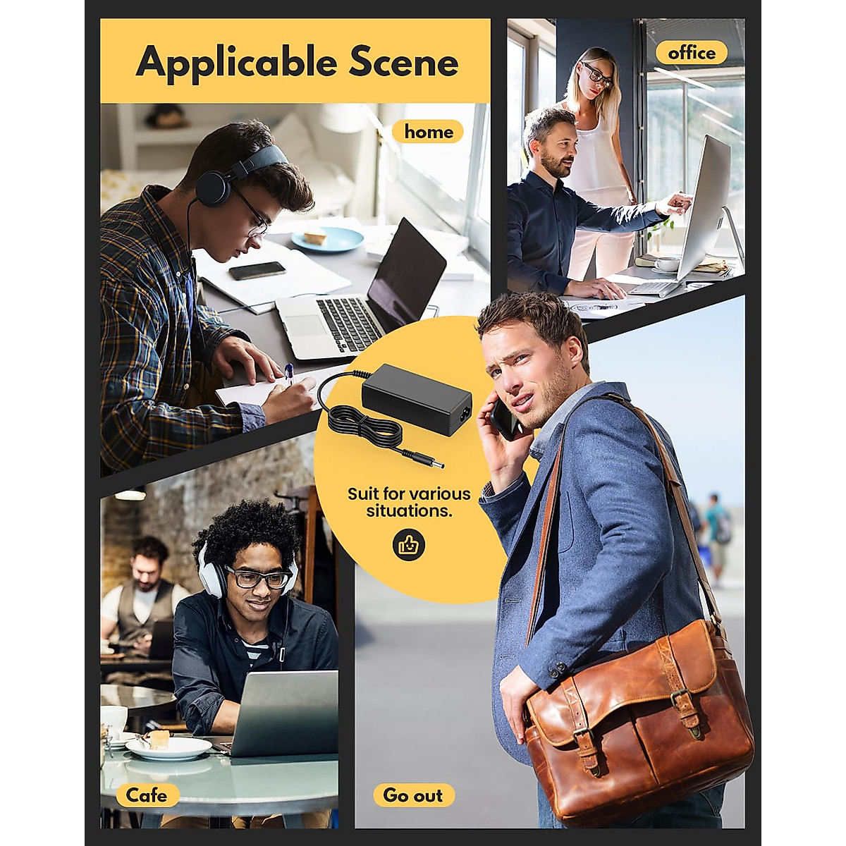 65W 45W AC Charger Adapter for Dell 3583 3585 3593 3793 5593 3480 3481 3482 3580 3780 Dell Latitude 3310 3410 3420 3490 3500 Notebook Laptop Power Supply Cord