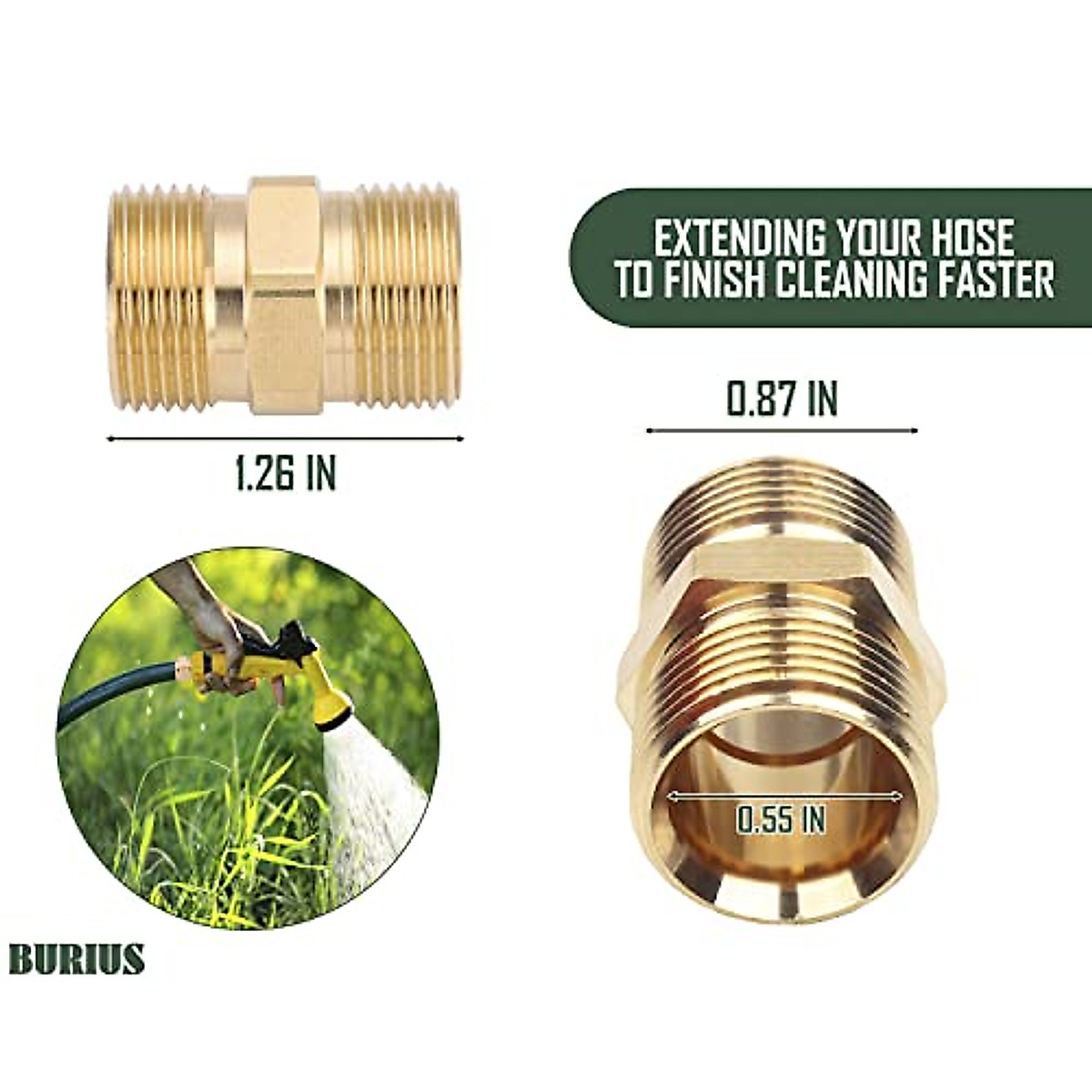 Pressure Washer Quick Connect Adapter - M22 Adapter Pressure Washer Hose Connector Kit - Brass Hose Quick Connect Set 4500 Psi Pressure Adapter - Hose Quick Connect Fittings for Pressure Washer