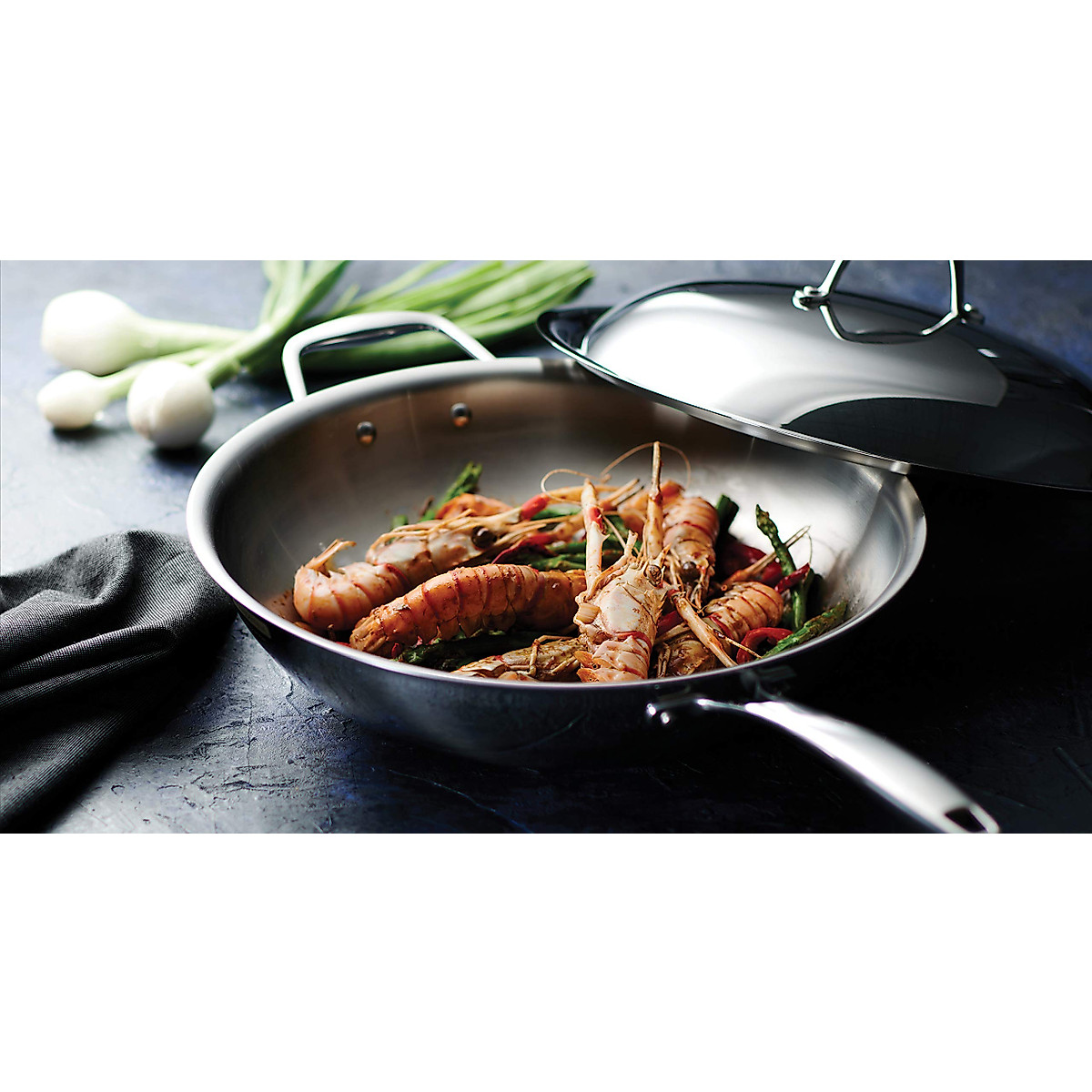 Tramontina Tri-Ply Clad Wok Stainless Steel 12 inch, 80116/046DS