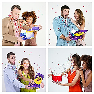 FETTIPOP DIY Exploding Birthday Gift Box (Black Premium) Confetti Pop up 7.1x5.5x4.3 inches, Surprise Prank Box