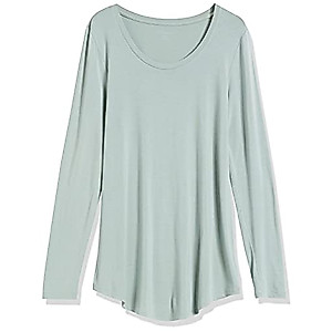 Amazon Essentials Women's Jersey Relaxed-Fit Long-Sleeve Scoopneck Swing Tunic (Previously Daily Ritual), Sage Green, Small