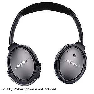 YOCOWOCO Upgraded aptX Wireless Bluetooth Adapter for Bose QuietComfort QC 25 Headphones with Mic/Volume Control, Black