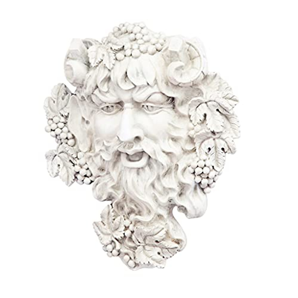 Design Toscano OS6212M Bacchus, Grape Harvest Wine Greenman Face Wall Sculpture, Medium Size, 10 inches wide, 12 inches tall, Handcast Polyresin, Antique Stone Finish