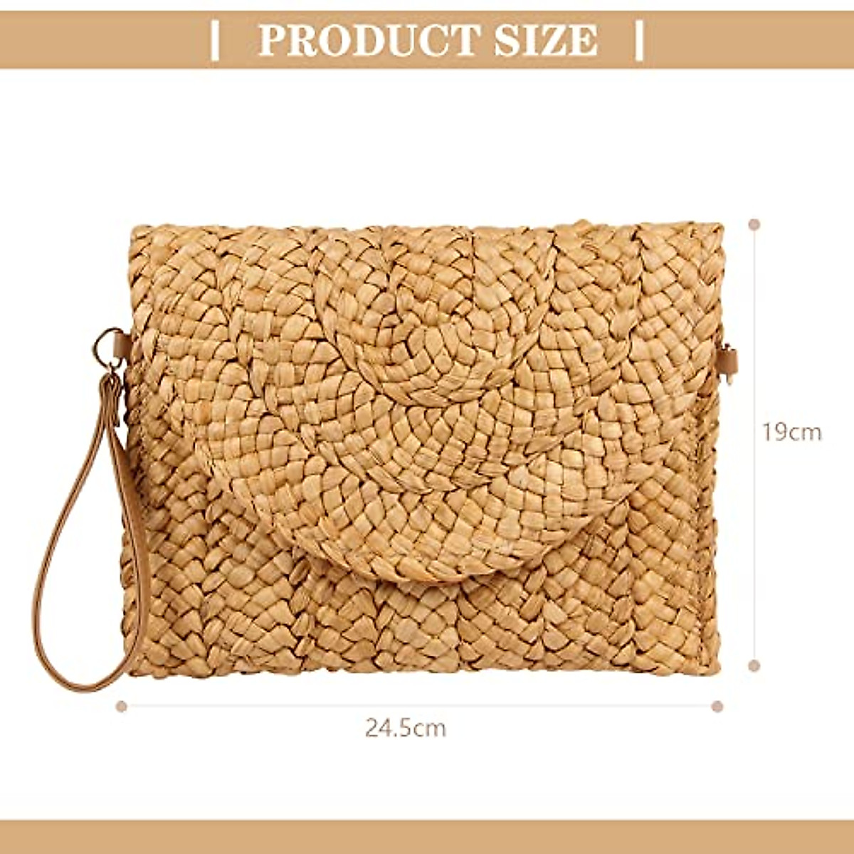 Oweisong Straw Purses for Women Summer Beach Straw s Clutch Purses Crossbody Bag Handmade Women Envelope Handbag Wallet