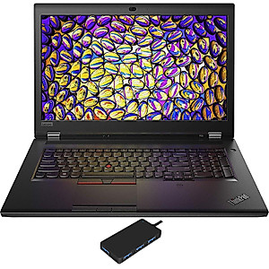 Lenovo ThinkPad P73 Workstation Laptop (Intel i7-9750H 6-Core, 16GB RAM, 512GB SATA SSD, Quadro P620, 17.3" Full HD (1920x1080), Fingerprint, 3xUSB 3.1, 1xHDMI, Win 10 Pro) with USB3.0 Hub