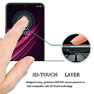 beukei (3 Pack) Screen Protector Tempered Glass Compatible for T-Mobile REVVL V+ 5G (T-Mobile REVVL V PLUS 5G), Touch Sensitive,(6.82 inch) Case Friendly, 9H Hardness