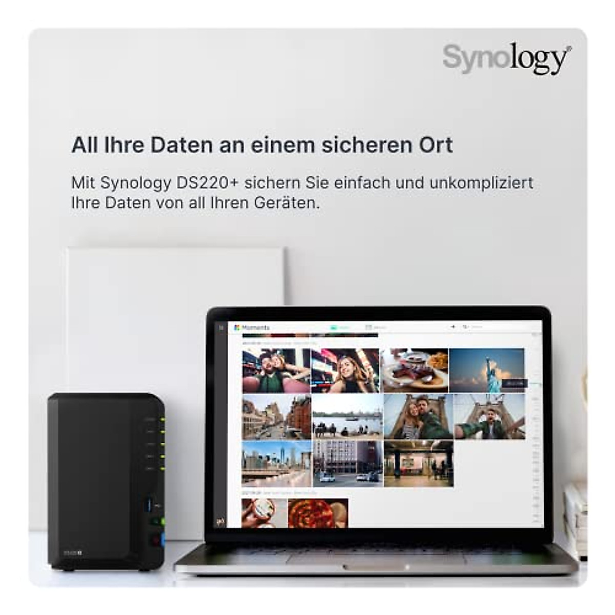 Synology DS220+ 2-Bay Diskstation NAS Intel Celeron J4025 2GB Ram 2xRJ-45 1GbE LAN-Port 4TB Bundle with 2X 2TB Seagate IronWolf