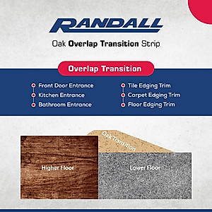 Oak Overlap Transition Strip for 1/2" Material 2 1/2" Wide (3 FT)